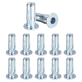 Awclub M5 Multi-Grip Rivet Nuts, 12pcs Pre-Bulbed Shank Flat Head ...