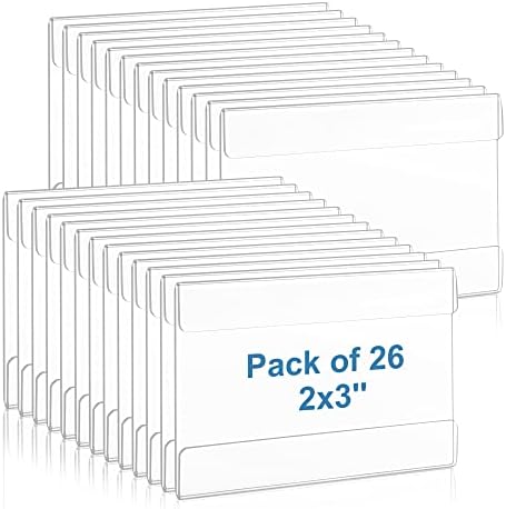 Amazon.com: Lesnlok 26 Pack Wall Mount Acrylic Sign Holder 2x3 inch ...