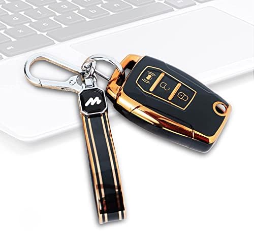 TPU Leather Car Key Cover Compatible with Mahindra XUV-300 / Alturas ...