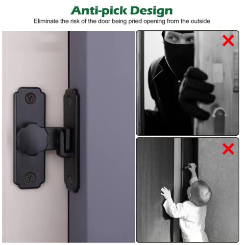 90 Degree Black Door Hasp Latch Sliding Barn Door Lock Heavy Duty Gate ...