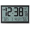 Sukeen LCD Radio Controlled Wall Clock - Large Digital Battery Operated ...
