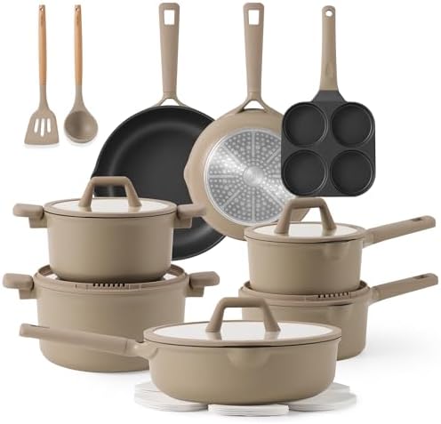 Amazon.com: CAROTE 12 Pcs Pots and Pans Set, Nonstick Ceramic Cookware ...