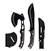 WORKPRO Axe and Fixed Blade Knife Combo Set, Full Tang, Wood Handle ...