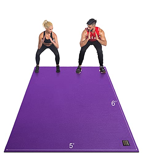 GXMMAT Large Exercise Mat 6'x5'x7mm, Non-Slip Workout Mats for Home Gym ...