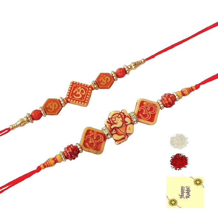 Buy Avanti Creations Rakhi For Brother Set Of 2 Simple Traditional ...