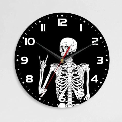 Amazon.com: susiyo Rock-and-Skull Clocks Decorative Wall Clocks Silent ...