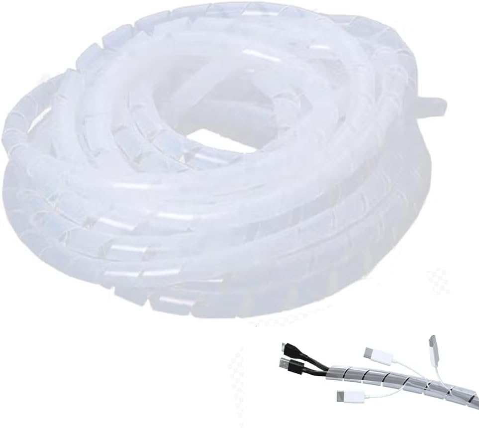 Amazon.com: 33Ft Spiral Cable Wrap - White Cord Covers Bundle Sleeve ...