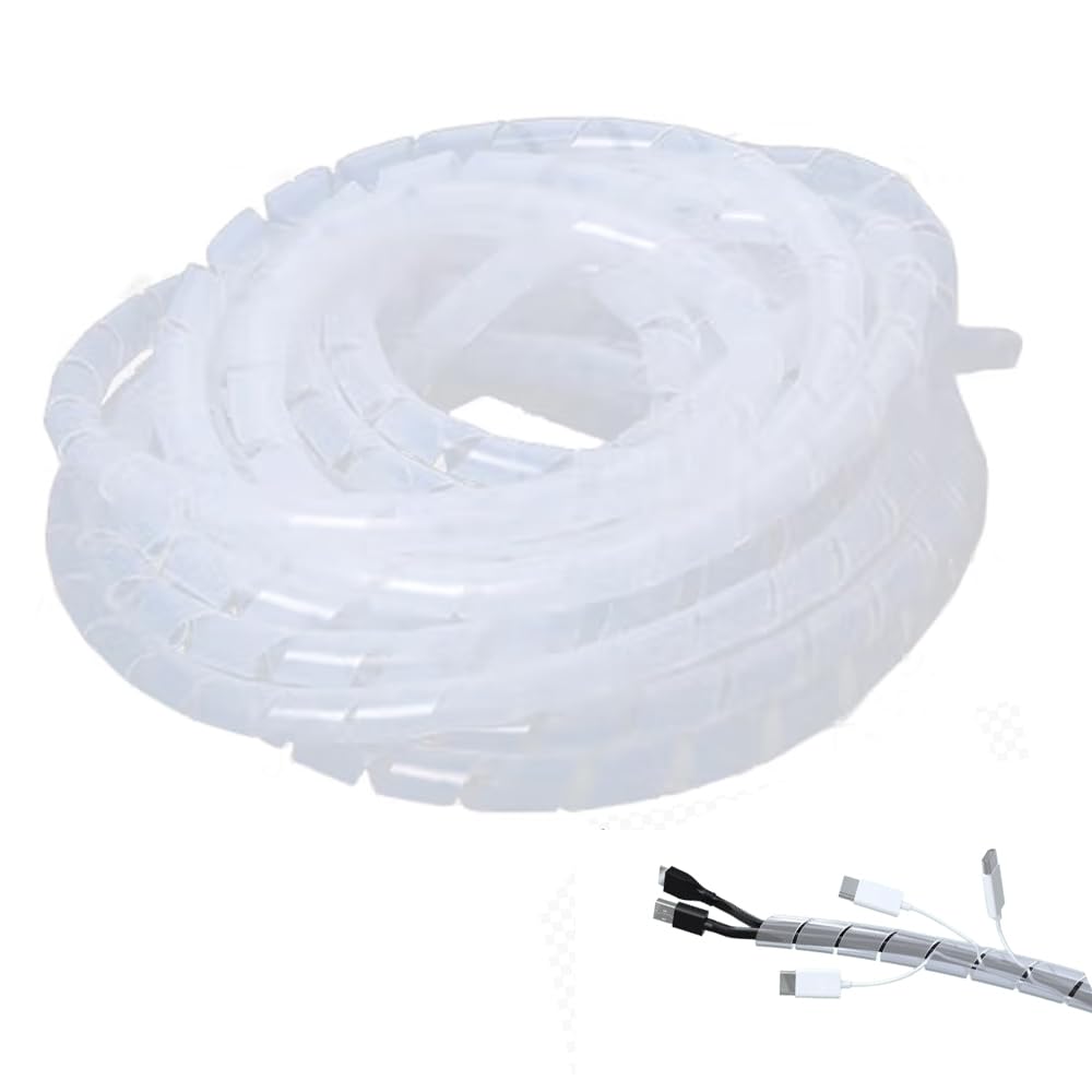 Amazon.com: 33Ft Spiral Cable Wrap - White Cord Covers Bundle Sleeve ...