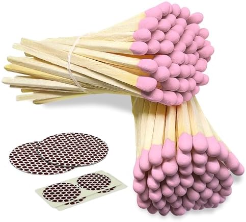 Amazon.com: 4" Light Pink Matches (100 Count, with Striking Stickers ...