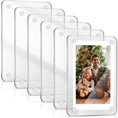 Amazon.com - Remerry 6 Pcs Acrylic Magnetic Photo Frame Mini Picture ...