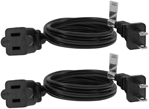 Amazon.com: 3FT Polarized US Extension Cord 2 Prong, BENACES 2 Pack UL ...