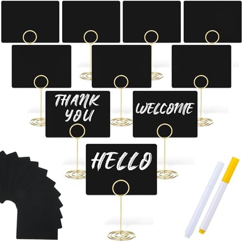 Amazon.com : TecUnite 12 Pcs Mini Chalkboard Signs, 4"x3" Small ...