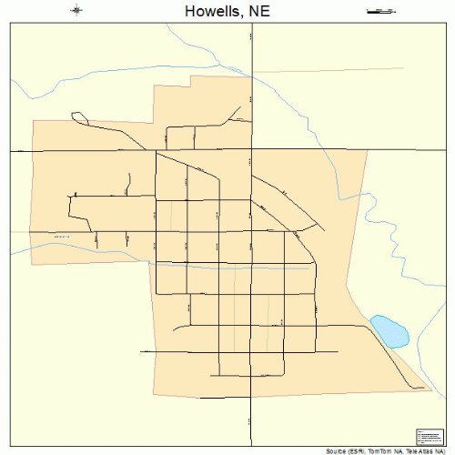 Large Street & Road Map of Howells, Nebraska NE - Printed poster size ...