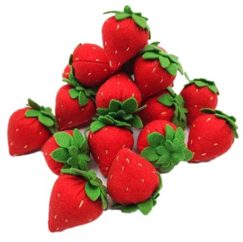 Amazon.com: Strawberry felt play food, plush berries, decor for ...