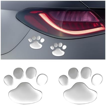 Amazon.com: Frienda 10 Pcs 3D Paw Print Car Decals Window Decal Heart ...