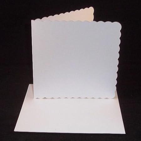10 x 8"x8" White Scalloped Card Blanks With White Envelopes : Amazon.co ...