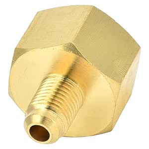 R134A Brass Refrigerant Tank Adapter,R32 Fitting Adapter W21 to 1/4SAE ...