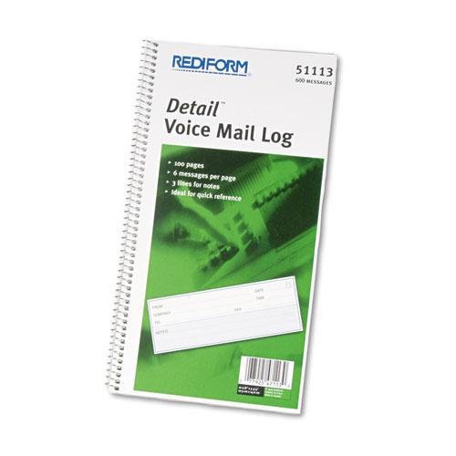 REDIFORM OFFICE PRODUCTS 51113 Voice Mail Wirebound Log Books, 5 5/8 x ...
