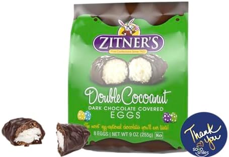 Amazon.com: Zitner's Double Coconut Dark Chocolate Covered Eggs, Bag of ...