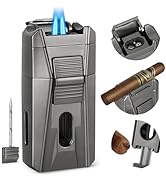 Amazon.com: AWOTE Travel Cigar Humidor Set with Torch Lighter, Ashtray ...