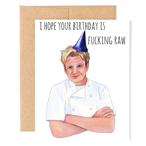 Amazon.com: Funny Gordon Ramsay Birthday Card, Watercolor Greeting Card ...
