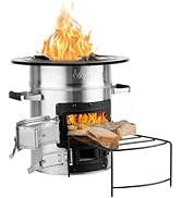 Amazon.com : Skyflame Outdoor Fire Pit Grill Combo - Stainless Steel ...