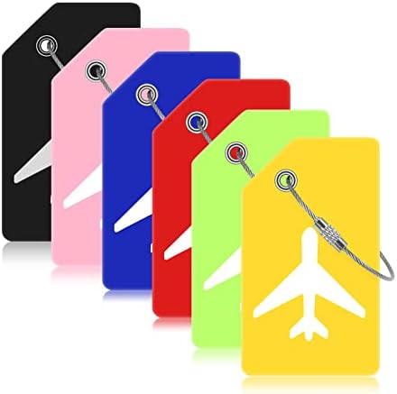 6Pack Luggage Tags, Silicone Suitcase Tags with Name ID Card Bright ...