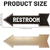 Amazon.com: Mukuko Restrooms Metal Left Arrow Sign, Rustic Wall Décor ...
