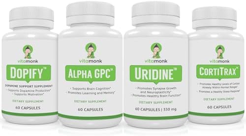 Amazon.com: VitaMonk Alpha GPC/Uridine, Dopify, and CortiTrax Bundle ...