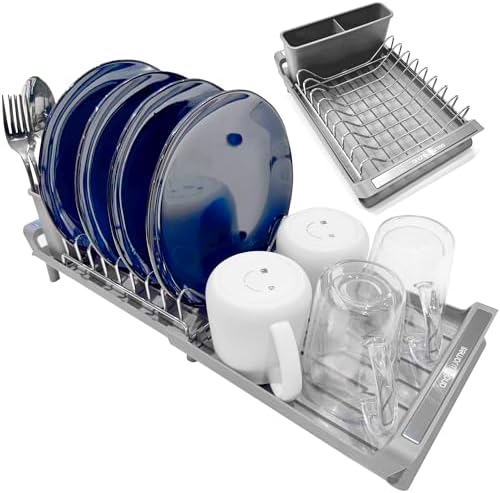 Mastem Dish Drying Rack – Compact & Extendable Stainless Steel Dish ...
