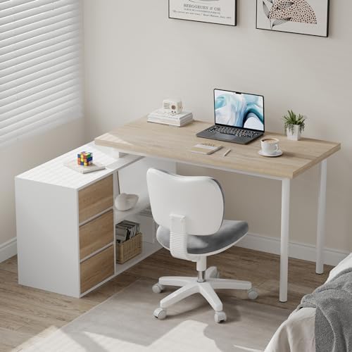 Amazon.com: Bobve L Shaped Computer Desk, 47 Inch Home Office Desk with ...