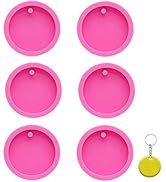 Amazon.com: 10 Pack Round Keychain Silicone Mold Flat Circle Resin ...