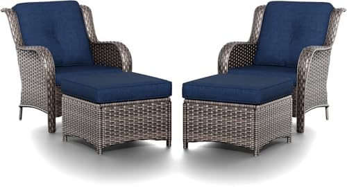 Amazon.com: Joyside 4 Pieces Outdoor Patio Furniture Set Wicker ...