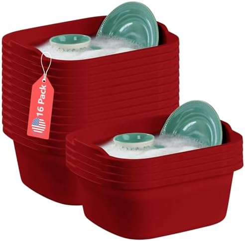 Amazon.com : Tribello Dish Pans for Kitchen Sink, Plastic Tub Dishpan ...