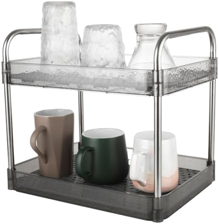 Amazon.com - FFK 2 Tier Cup Mug Rack Coffee Bar Drying Holder Stand ...