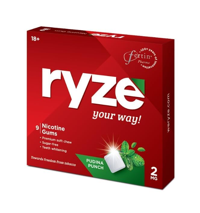 Buy RYZE Nicotine Gum 2mg | Pudina Punch | Soft Chew| Quitting Smoking ...