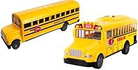 Amazon.com: ArtCreativity Yellow School Bus Toy with Flashing Lights ...