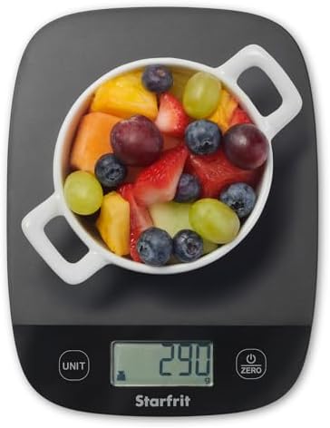 Starfrit Digital Kitchen Scale - Plastic Platform - Measures Weight and ...