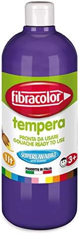FIBRACOLOR TEMPERA READY 1000 ml - Single colour bottle purple : Amazon ...