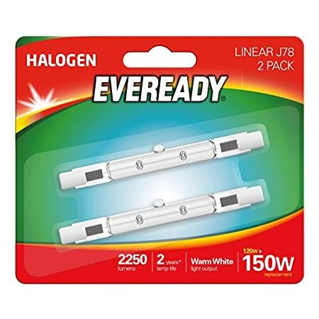 Generic Pack of 2 Lighting 120W = 150W Eco Halogen R7s Light Bulbs J118 ...