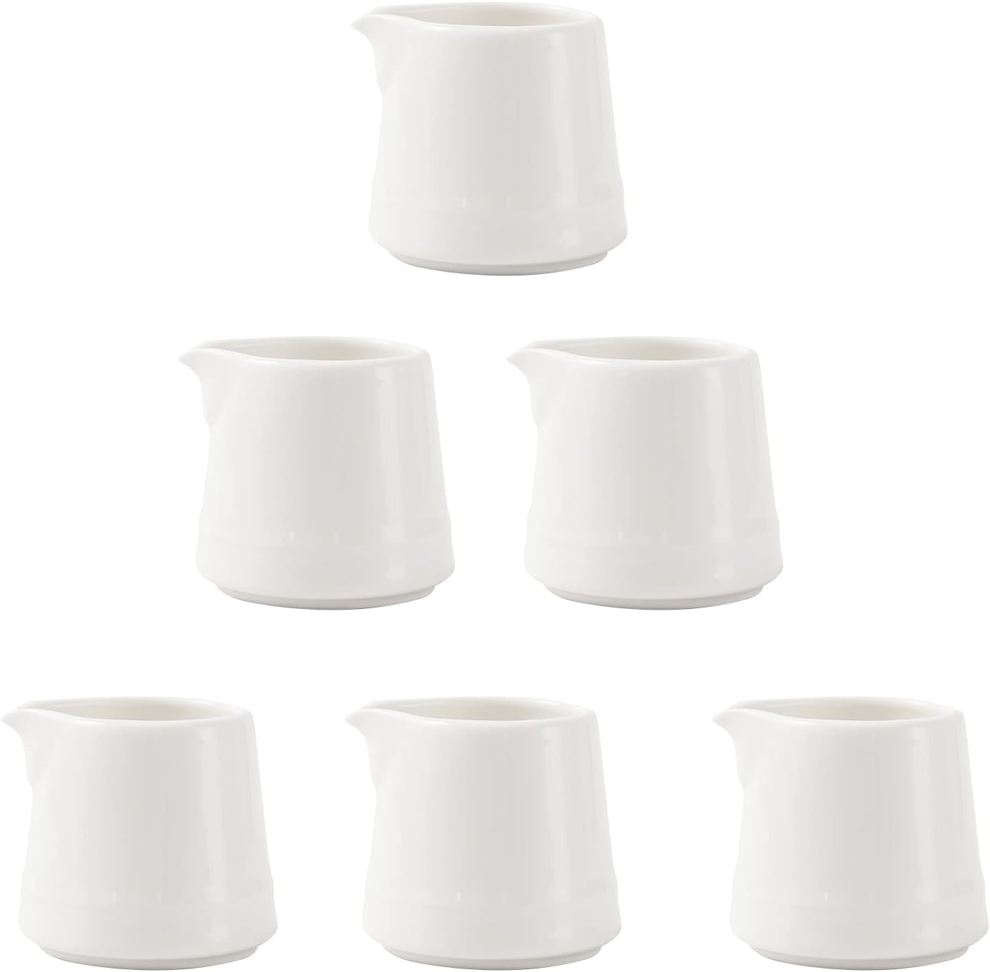 Amazon.com | 3 OZ 6 Pack Porcelain Mini Creamer Pitcher, Ceramic Small ...