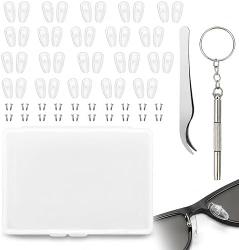 Eyeglass Repair Kit - 20 Pairs Air Chamber Silicone Nose Pads (15mm ...