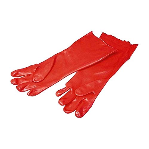 Laxmi 10 Inch Chemical Protection Rubber Hand Gloves (Red, 100 Pairs ...