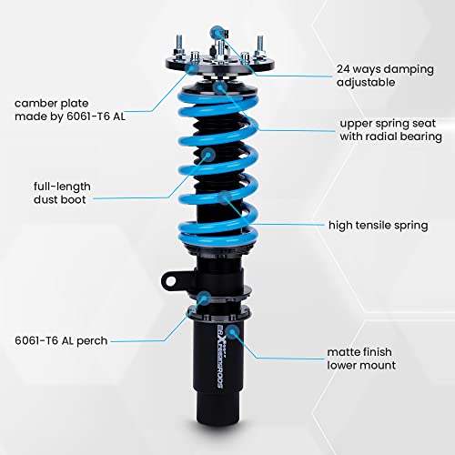 maXpeedingrods Coilover for BMW E46 1998-2007, 24 Levels Damper ...