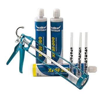 Polyester Resin Fixing Kit 3 x 300ml cartridges and skeleton gun strong ...
