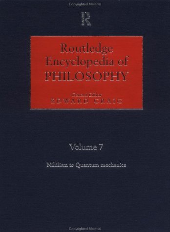 Amazon.com: Routledge Encyclopedia of Philosophy, Vol. 7: Nihilism ...