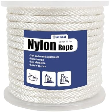 Amazon.com: MERIANE Nylon Rope 100 Ft 1/2 Inch : Tools & Home Improvement
