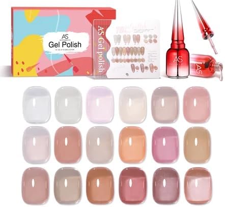 AS Gel Polish 18 Colors Gel Set Salon-Quality (15ml) : Amazon.ae: Beauty