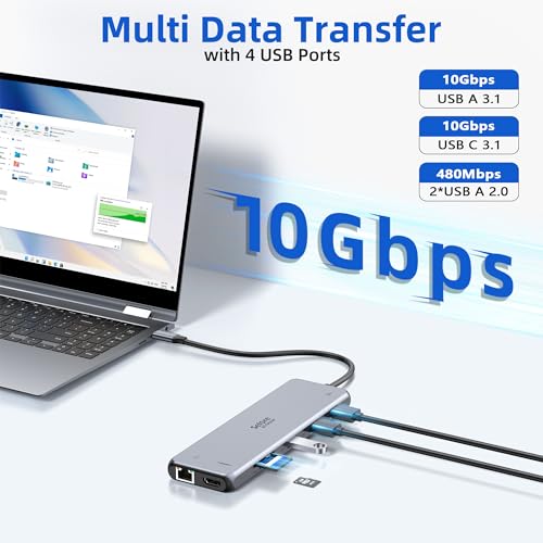 Snapklik.com : USB C 3 HDMI Docking Station Laptop Docking Station 3 ...