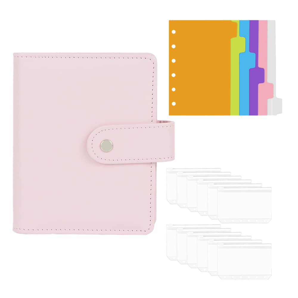 Amazon.com : A7 Planner Binder, Pink PU Leather Binders with 6pcs ...